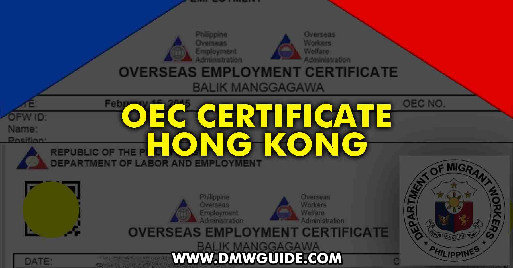 OEC Appointment Hong Kong OFW Balik Manggagawa Certificate DMW Guide