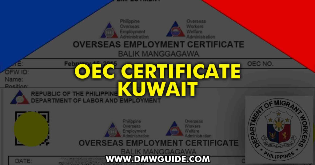 OEC Appointment Kuwait OFW Balik Manggagawa Certificate | DMW Guide